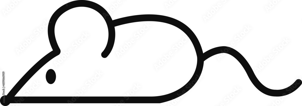 mouse animal icon in trendy line style. isolated on transparent ...