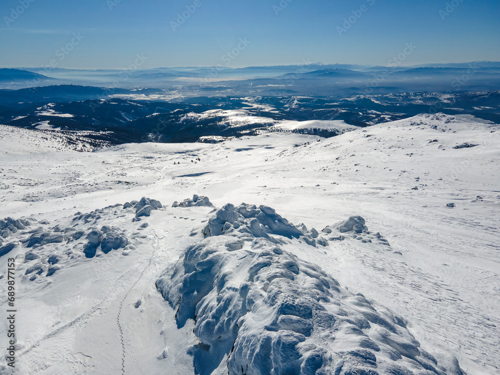 Aerial view of Vitosha Mountain near Cherni Vrah peak, Bulgaria Stock ...