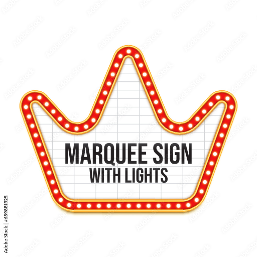 Marquee sign with lights. Vintage movie theater letter board signage ...