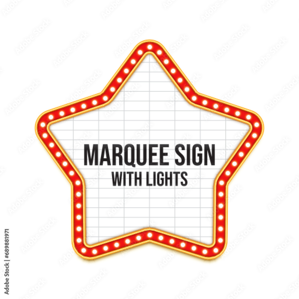 Marquee sign with lights. Vintage movie theater letter board signage ...