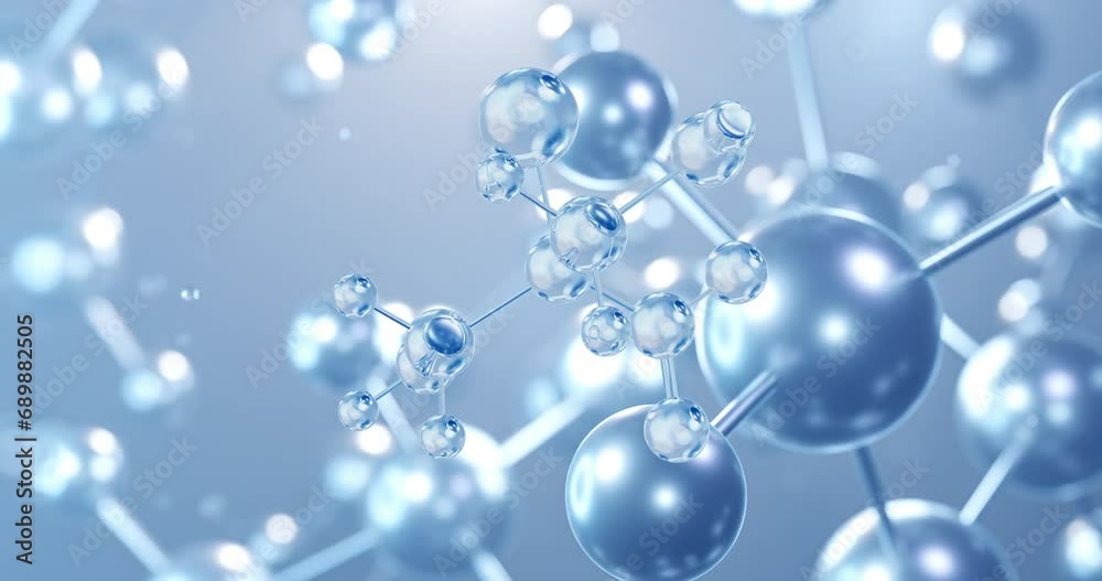 Bronopol, rotating 3D model of antimicrobial, seamless looped video ...