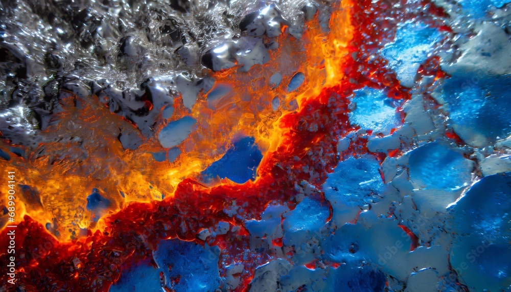 Poster Textura de Magma artística, dinámica con oro líquido, contraste ...