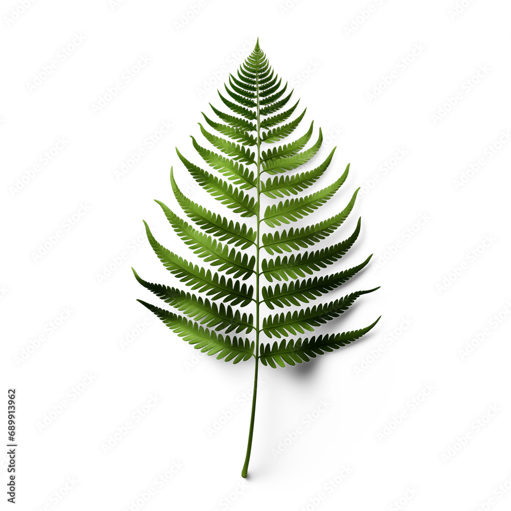 Evergreen fern branch with green leaf isolated on transparent ...