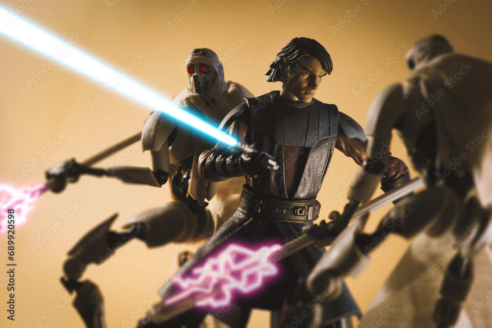NEW YORK USA, DEC 7 2023: scene from Star Wars the Clone Wars, Jedi ...