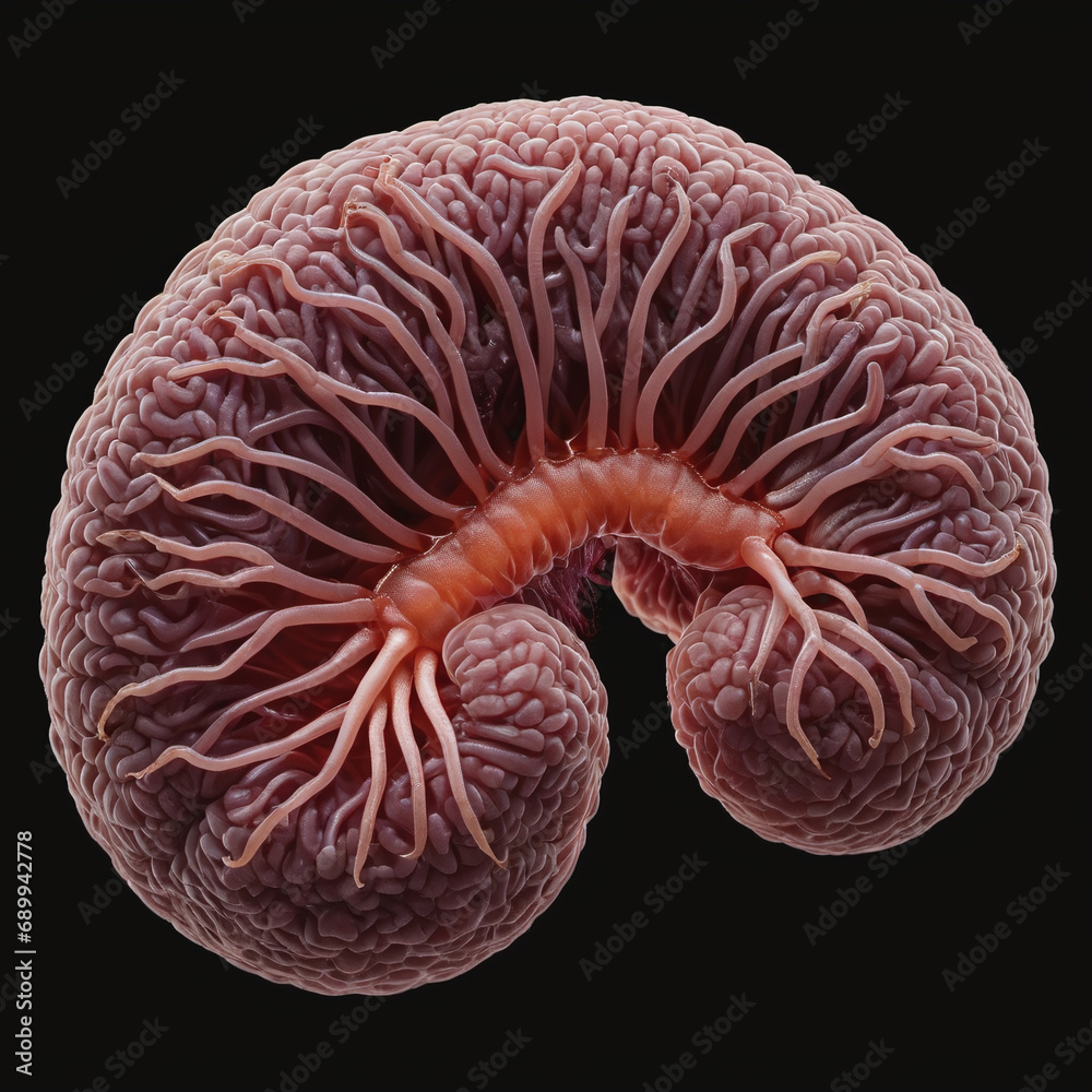 Roundworm parasites in the human intestine. Ascariasis. Diseases of the ...