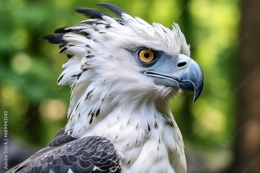 A candid and realistic photo of a harpy eagle with a standing pose and ...