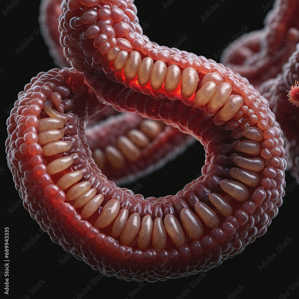 Roundworm parasites in the human intestine. Ascariasis. Diseases of the ...