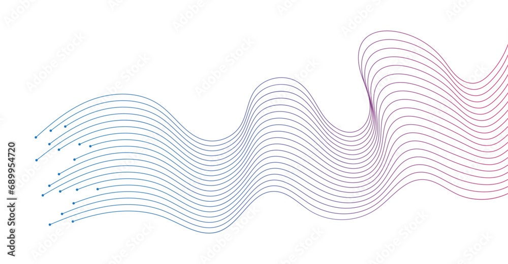 abstract wavy lines background element. Suitable for AI, tech, network ...