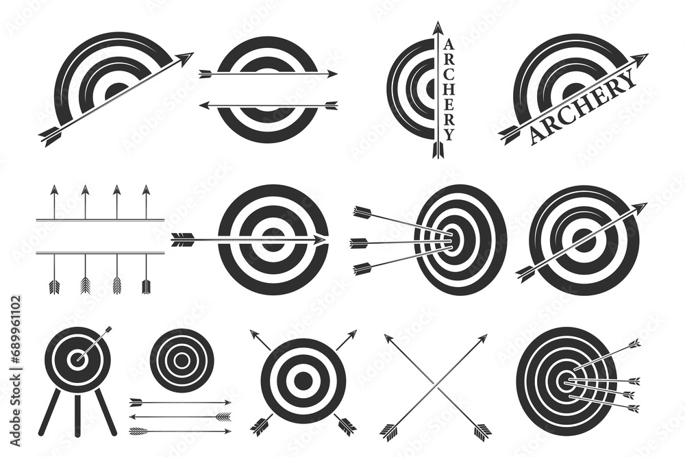 Archery Vector Illustration Bundle, Archery Target Vector Set, Arrow ...