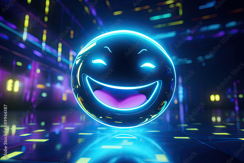 Gaming style smiley face emoji Stock Illustration | Adobe Stock