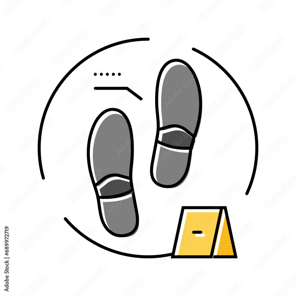 class physical evidence crime color icon vector. class physical ...