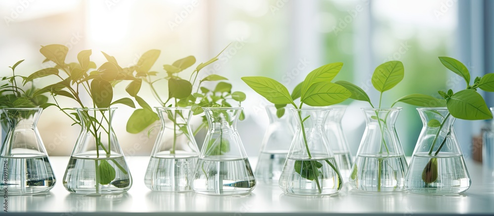 Scientific analysis of plants, leaf investigation, ecological progress ...