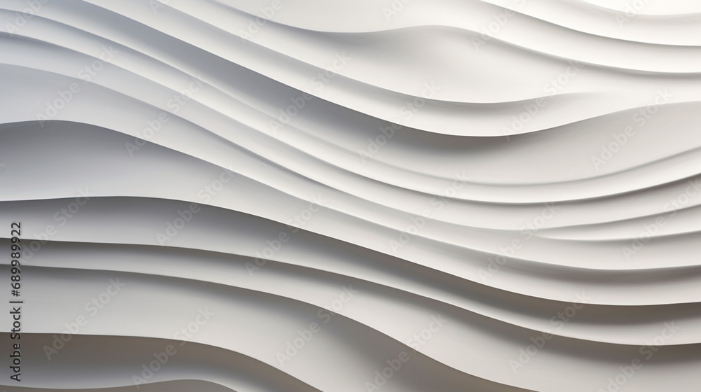 Soft gray gradients create a delicate 3D play on the plain wall ...