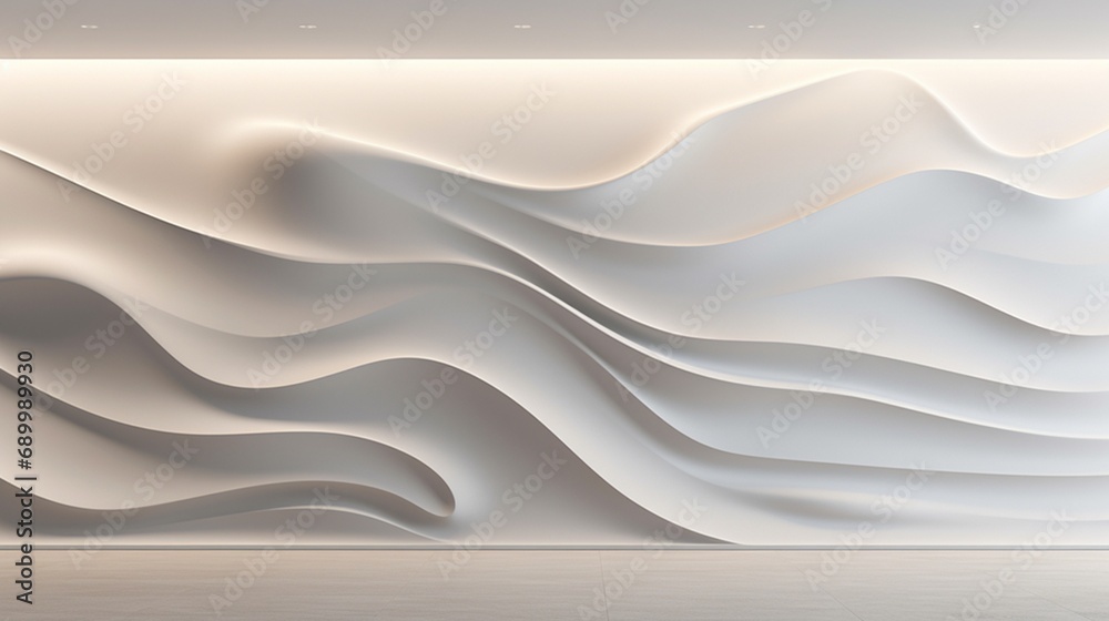 Soft gray gradients create a delicate 3D play on the epoxy wall ...