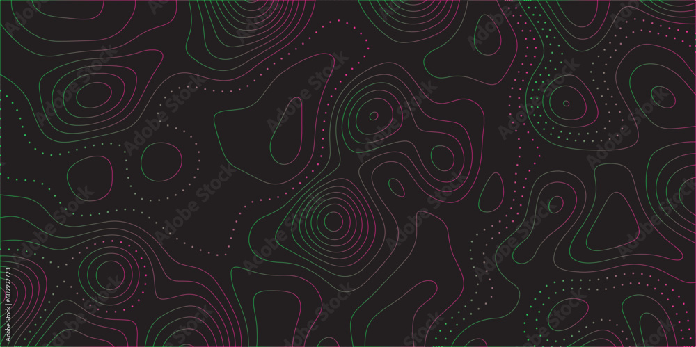 Abstract black colorful gradient Topographic line map pattern ...