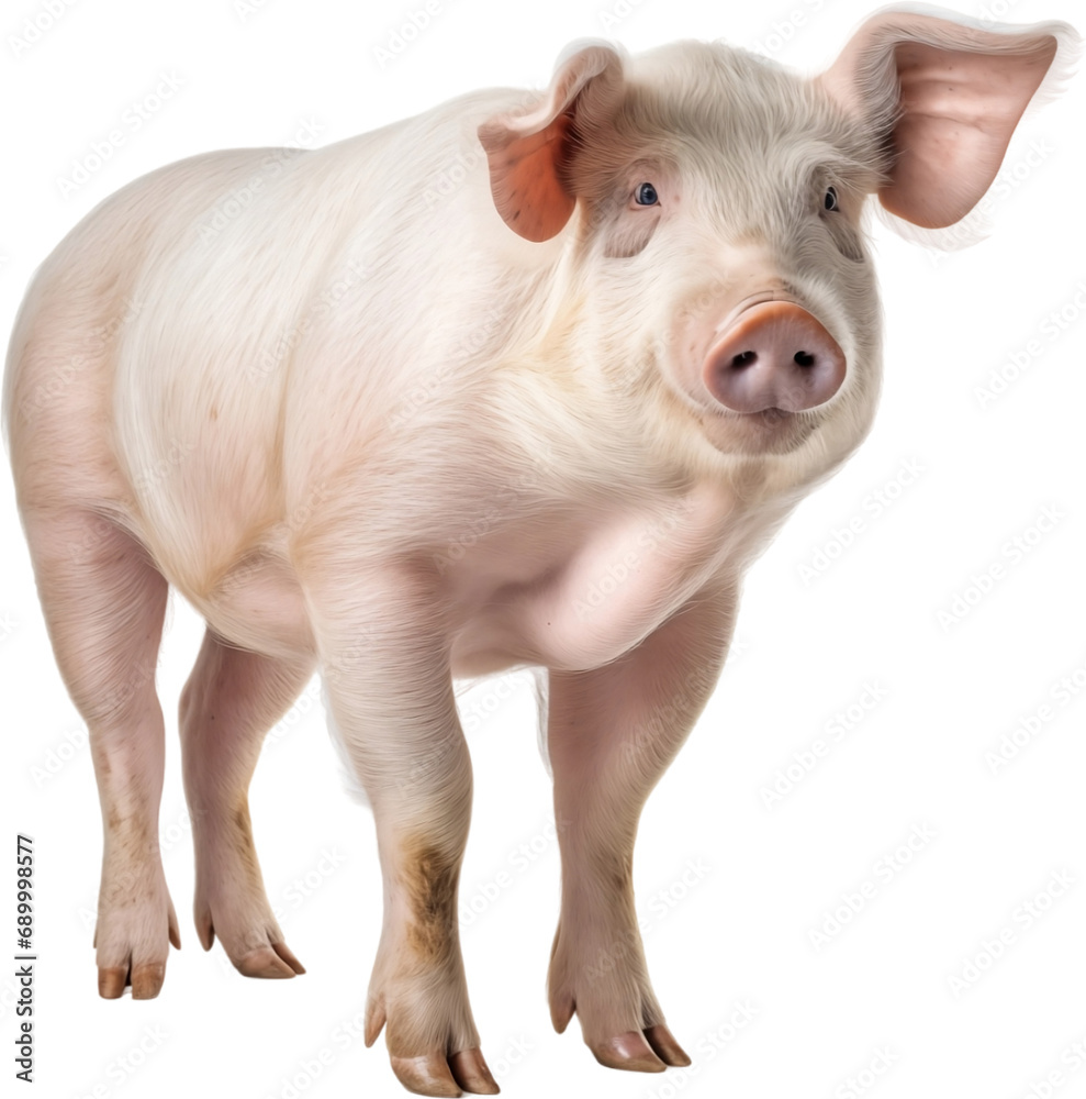 Picture of a pig isolated on transparent background, png Stock Photo ...