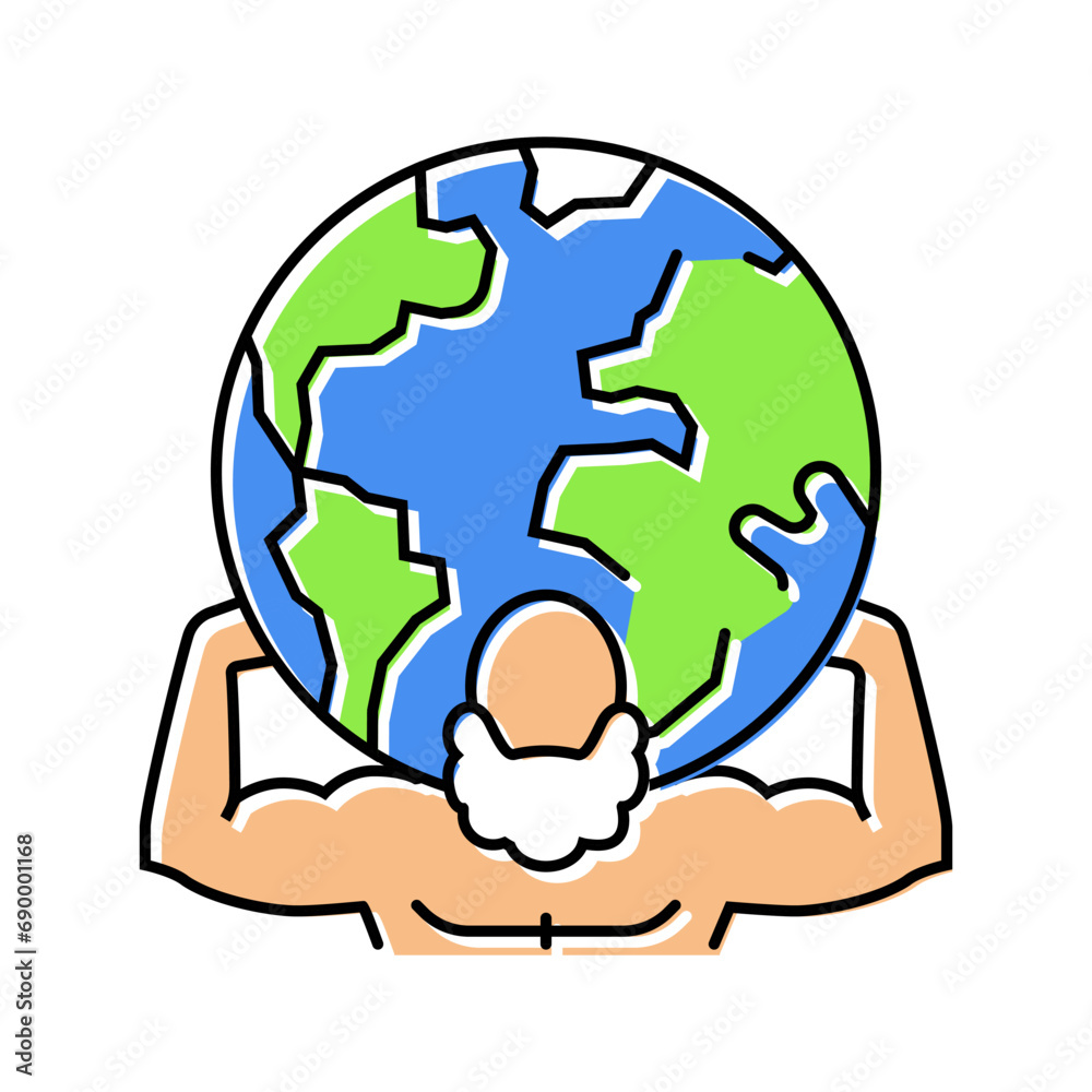 atlas greek god ancient color icon vector. atlas greek god ancient sign ...