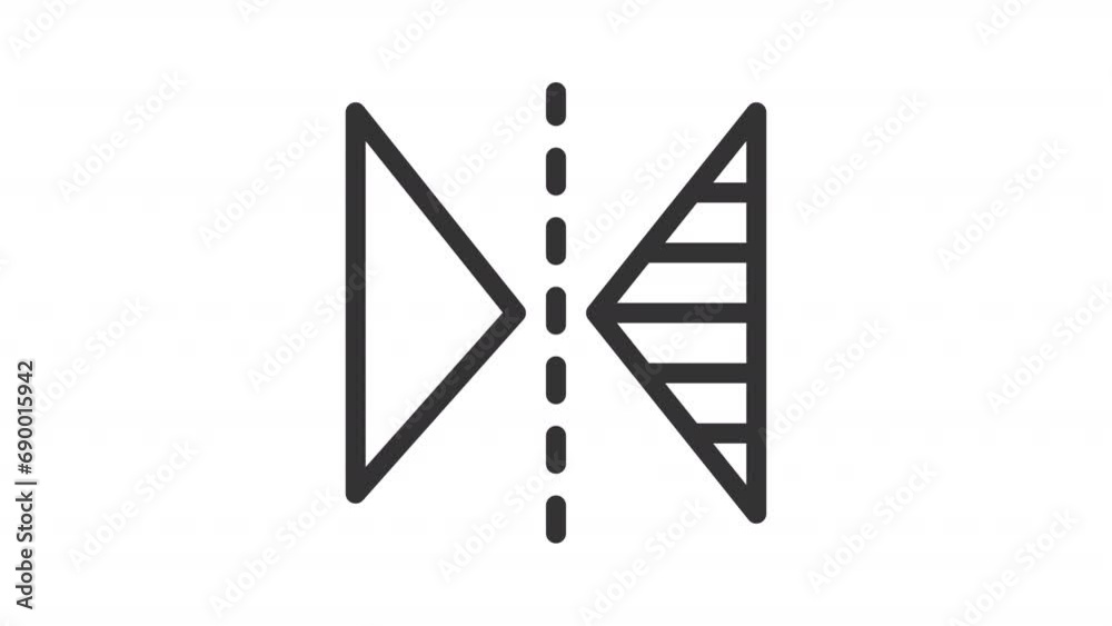 2D black simple thin line animation of horizontal mirroring, HD video ...