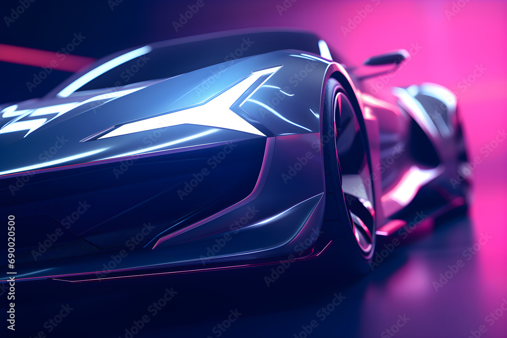 futuristic concept car studio close up bumper presentation shot with ...