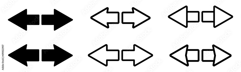 Iconic arrow vector icons collection. Trendy iconic arrow vector signs ...