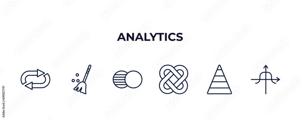 outline icons set from analytics concept. editable vector such as loop ...