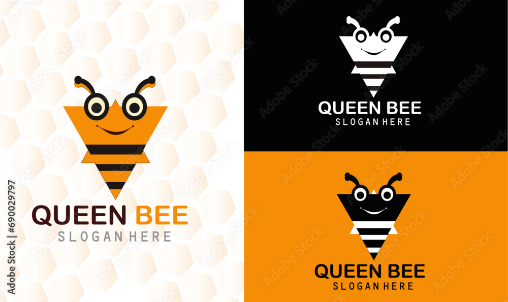 Queen Bee Logo,Bee Hive Logo, Bumble Bee Logo,Crown logo,Farm Logo ...