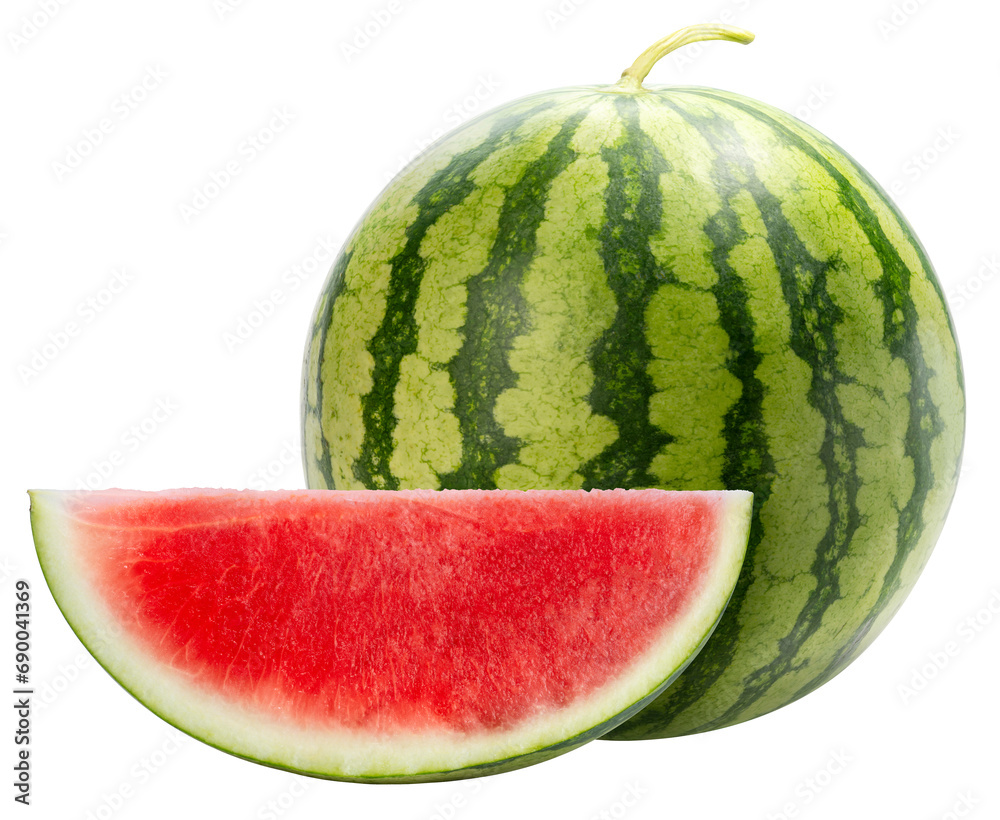 Fresh Watermelon isolated on white background, Giant Seedless ...