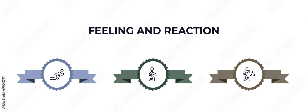 outline icons set from feeling and reaction concept. editable vector ...
