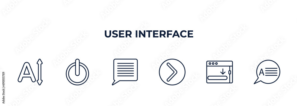 outline icons set from user interface concept. editable vector included ...