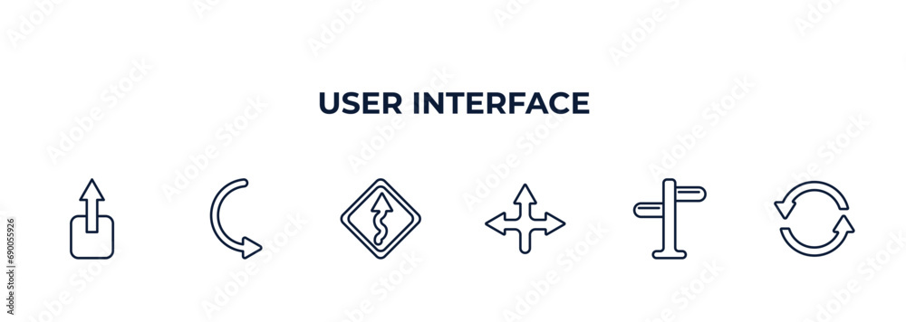 outline icons set from user interface concept. editable vector included ...