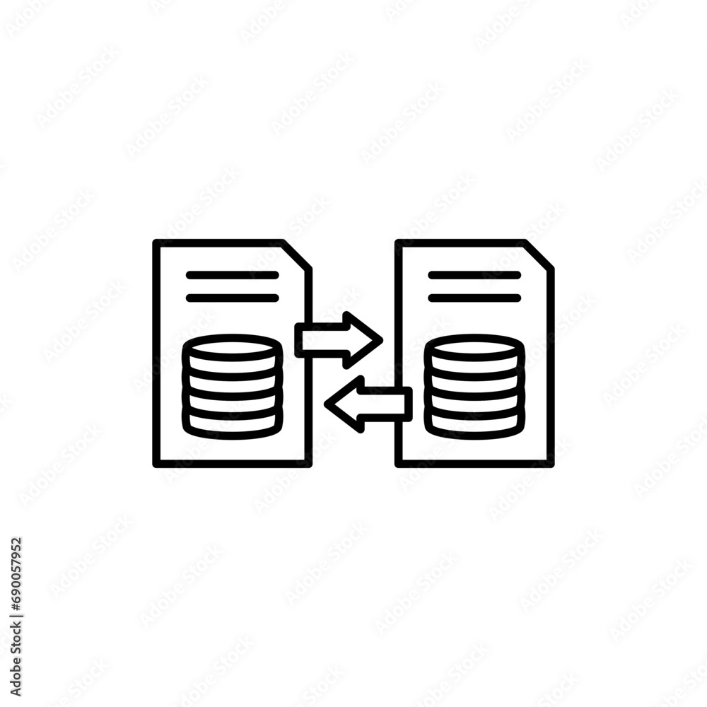 Data Exchange icon. digital online money transfer two way communication ...