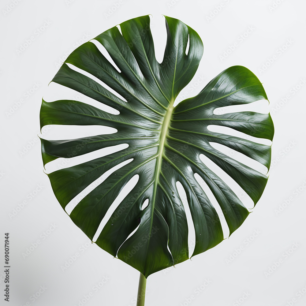 Monstera deliciosa, green leaves of monstera or split-leaf philodendron ...