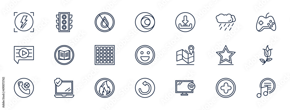 outline icons set from ultimate glyphicons concept. editable vector ...