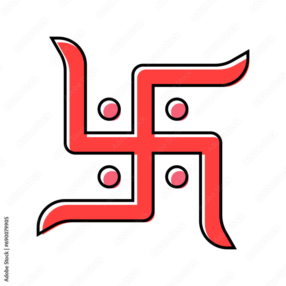 swastika hinduism color icon vector. swastika hinduism sign. isolated ...