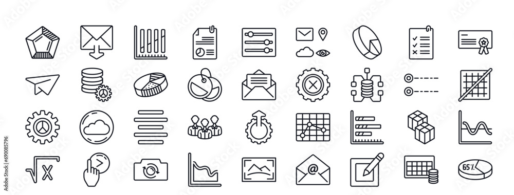 Vecteur Stock outline icons set from user interface concept. editable vector such as pentagonal ...