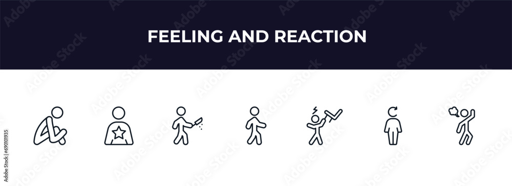 Vecteur Stock outline icons set from feeling and reaction concept ...