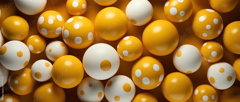 Yellow balls on isolated background. White and yellow balls for ...