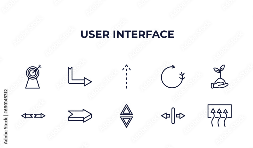 outline icons set from user interface concept. editable vector such as ...