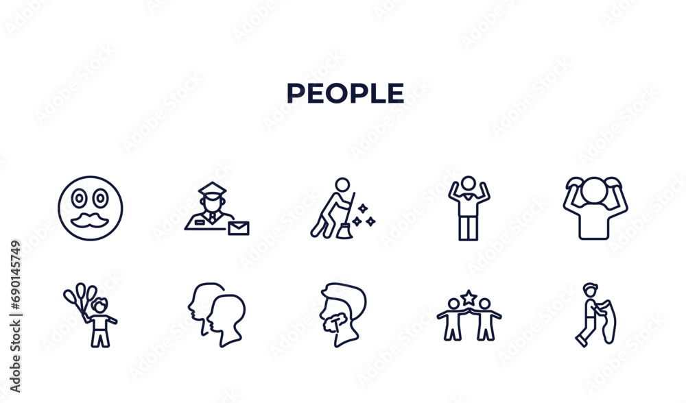 outline icons set from people concept. editable vector such as hipster ...