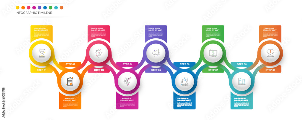 Modern and simple line vector illustration. Infographic template with ...