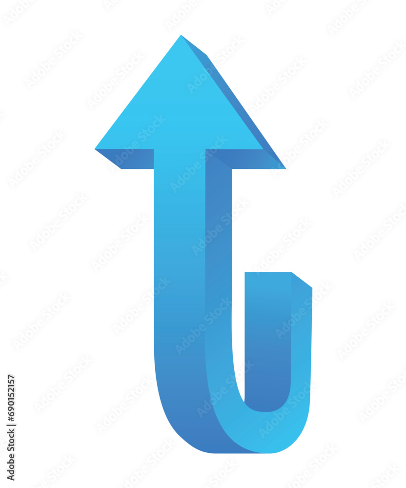 Blue arrows in 3D design. The dynamic interplay of shape and direction ...