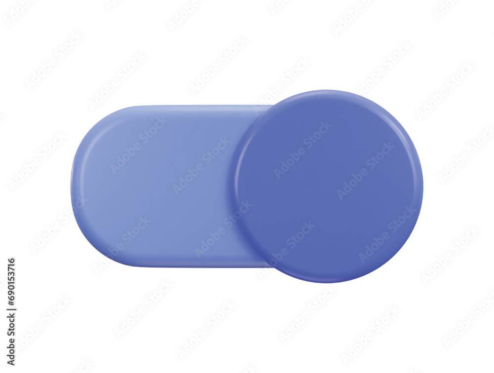 3d toggle switch button on icon in purple color or set of switcher ...