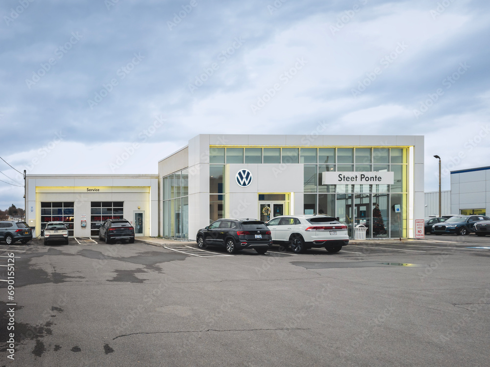 Yorkville, New York - Nov 23, 2023: Steet Ponte Valkswagen is a family ...