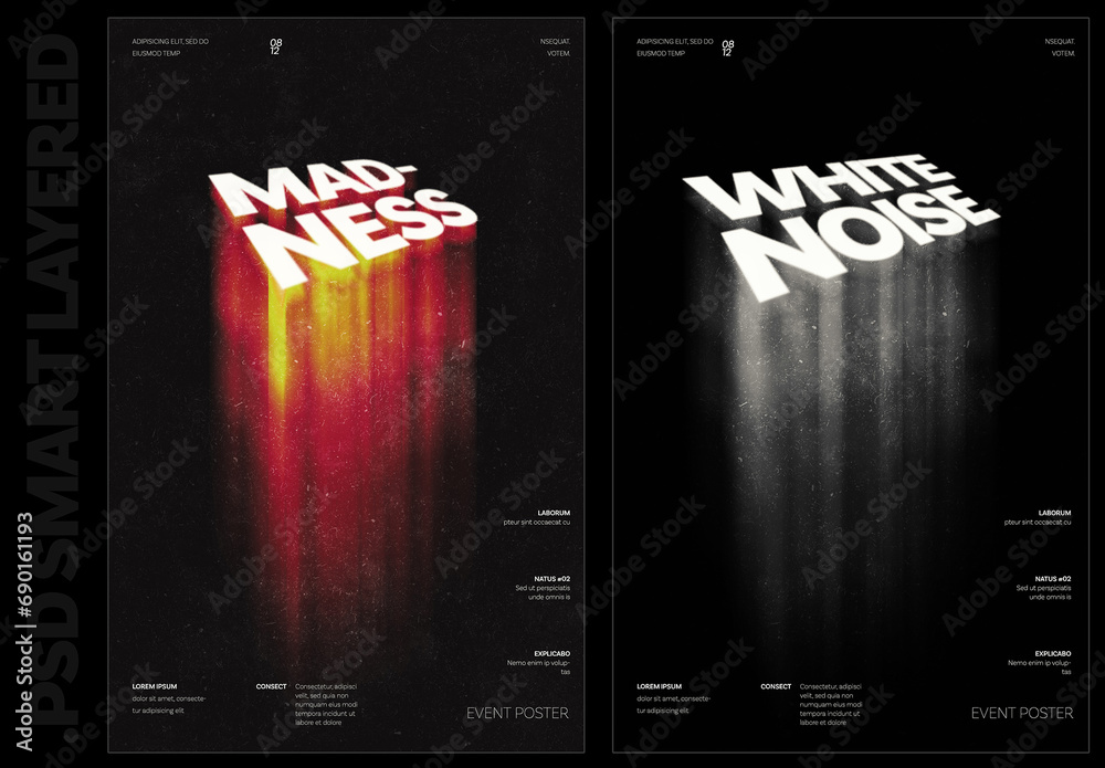 Fading text effect poster design including smart layer effect Stock ...