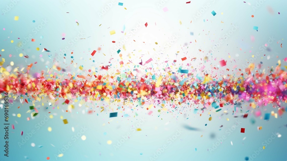 Colored confetti exploding party popper on studio background with copy ...