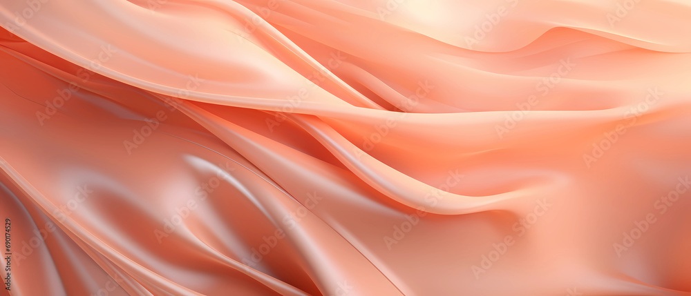 Abstract peach fuzz color silk waves, soft peach fabric texture Stock ...