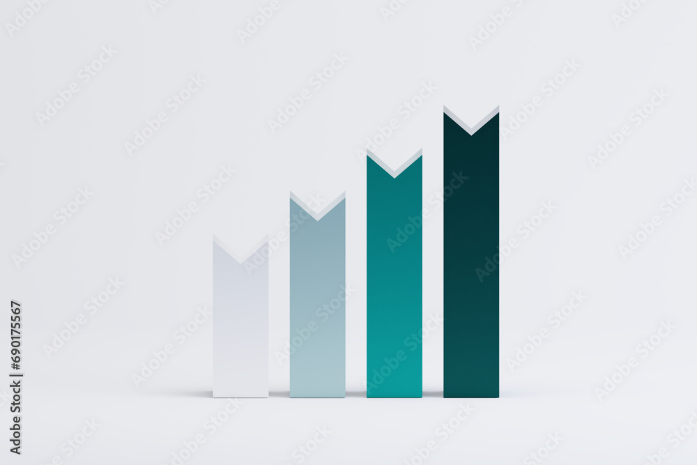 Finance chart growth, 3D graph chart rise or increasing up with ...