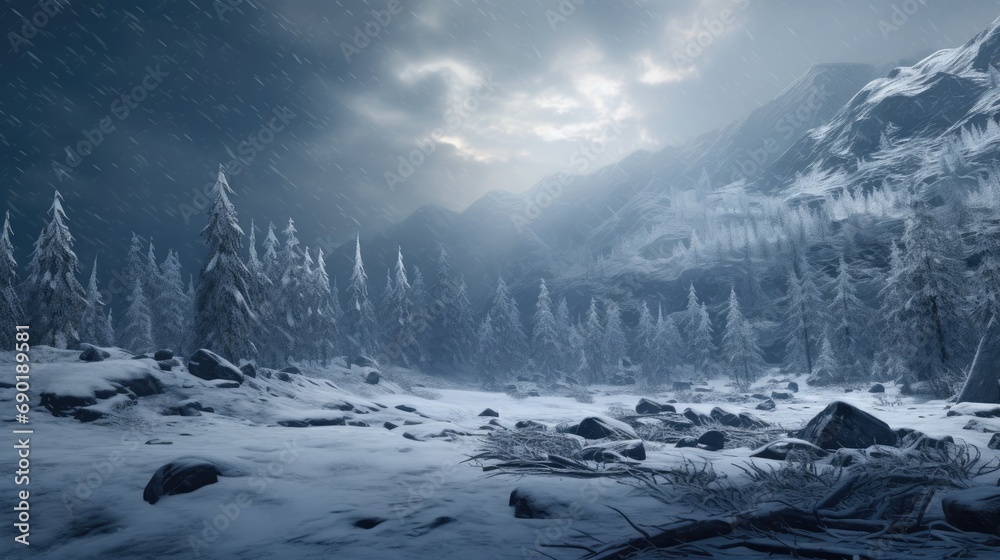 Winter Wonderland Scenes: Realistic Snowfall Backdrop for Festive ...