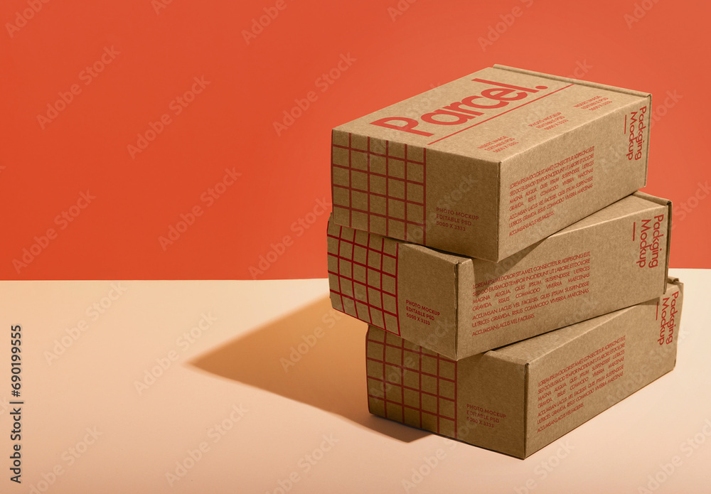 Stacked Box Mockup Stock Template | Adobe Stock