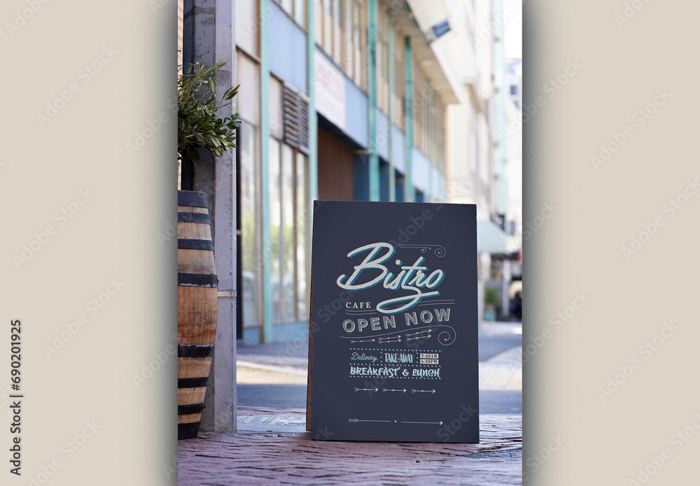 Chalkboard Sign Mockup Stock Template | Adobe Stock